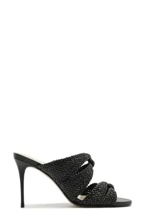 ALEXANDRE BIRMAN Sabrina Woven Leather Stiletto Mule Sandals - Black