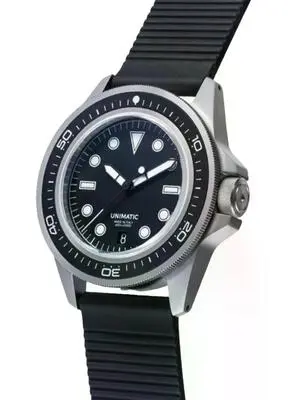 UNIMATIC 41.5mm Rotating-bezel Watch - Black