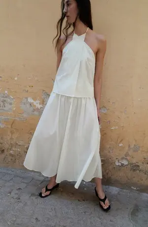 Mango Flared Maxi Skirt With Pleats