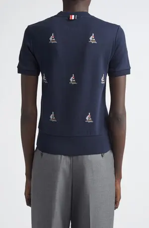 Thom Browne Sailboat Cotton Blouson T-shirt