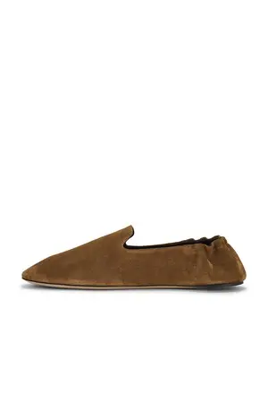 THE ROW Suede Casa Slipper - Cigare