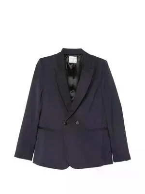 FORTE_FORTE Double-breasted Peak-lapel Blazer - Blue
