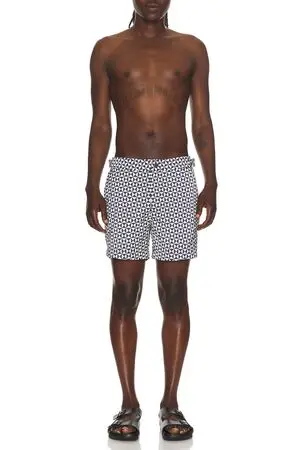 Onia Calder Buckle 5 Swim Trunks In Navy - Midnight