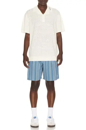 MALBON Resort Crochet Polo - Ivory