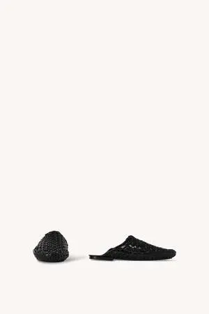 THE ROW Woven Leather Slip-on Shoes - Black