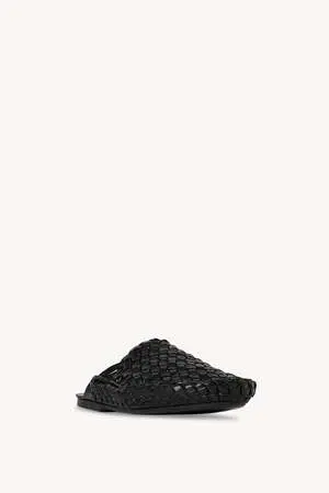 THE ROW Woven Leather Slip-on Shoes - Black