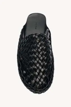 THE ROW Woven Leather Slip-on Shoes - Black