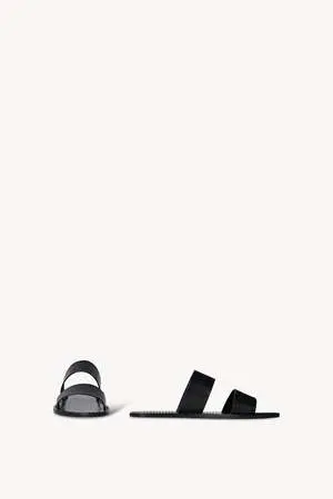THE ROW Charlie Flat Sandals - Black