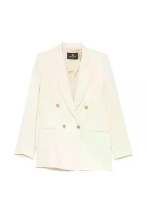 Etro Double-breasted Jacquard Jacket - Neutrals