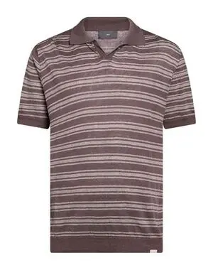 LIU •JO MAN Striped Linen And Cotton Sweater - Brown