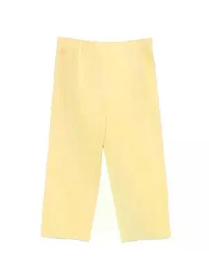 Issey Miyake Tailored Pleats Cropped Trousers - Yellow
