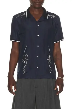 Acne Studios Seram Viscose Shirt - Navy