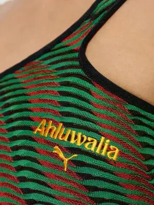 PUMA X Ahluwalia One-shoulder Logo-embroidered Top