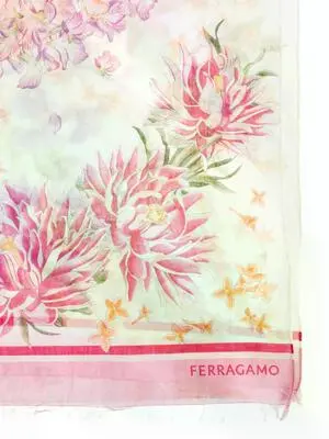 FERRAGAMO Floral-print Fringed Scarf