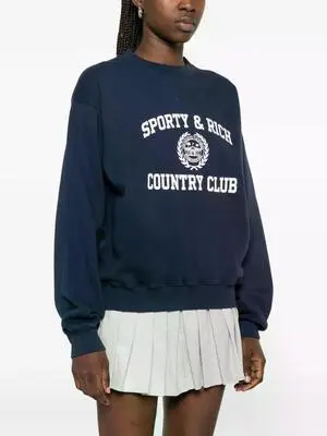 Sporty & Rich Country Club Logo-print Sweater
