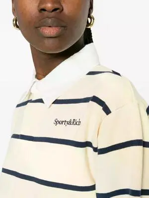 SPORTY & RICH Striped Polo Shirt