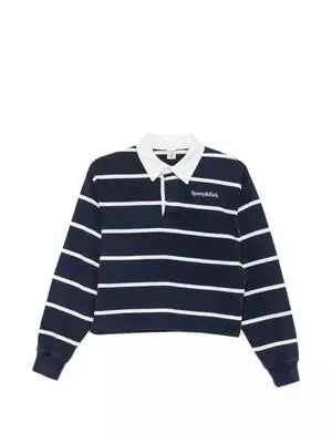 SPORTY & RICH Striped Cropped Rugby Shirt