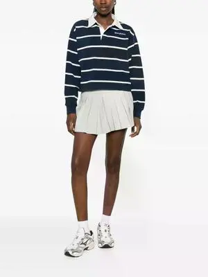 SPORTY & RICH Striped Cropped Rugby Shirt