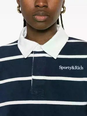 SPORTY & RICH Striped Cropped Rugby Shirt