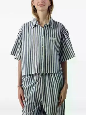 American Vintage Striped Embroidered Logo Shirt