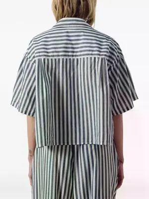 American Vintage Striped Embroidered Logo Shirt
