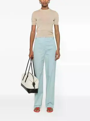 JOSEPH Patch-pocket Straight-leg Trousers - Blue