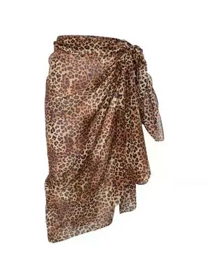 MC2 SAINT BARTH Thaiti Leopard-print Sarong - Brown