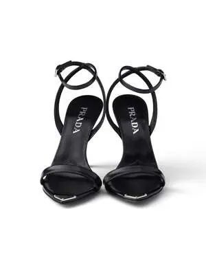 Prada Brushed Leather Sandals - Black