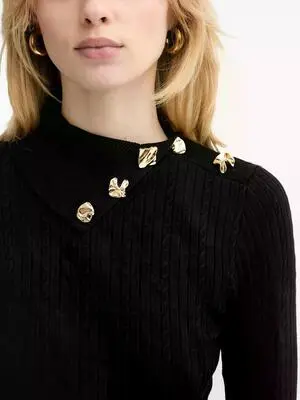 Guess Button-detail Cable-knit Sweater