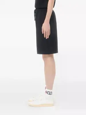 Valentino Garavani Vgold Cotton Bermuda Shorts - Black