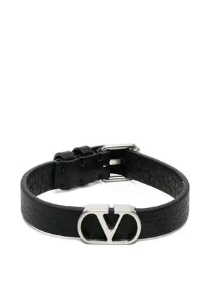Valentino Garavani Vlogo Signature Calfskin Bracelet - Black