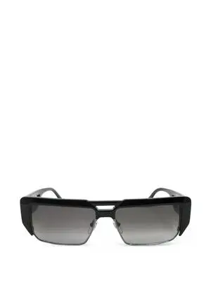Mcm Rectangle Frame Sunglasses With Logo Plaque - Black