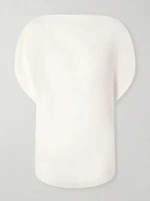 Khaite Poppi Cotton And Silk-blend Blouse - Neutrals