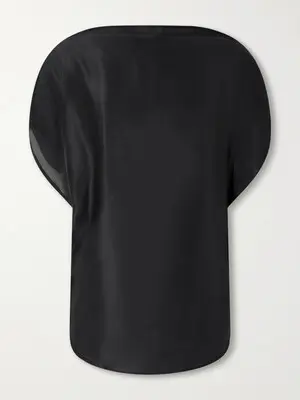 Khaite Poppi Satin Blouse - Black