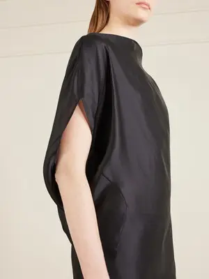 Khaite Poppi Satin Blouse - Black