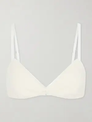 Khaite Talita Cotton-blend Poplin Bralette - Neutrals