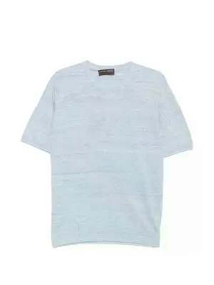 FILIPPO DE LAURENTIIS Fine-knit Short-sleeve T-shirt - Blue