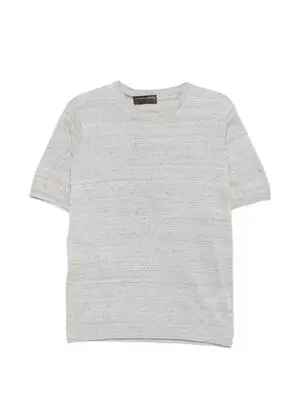 FILIPPO DE LAURENTIIS Fine-knit Short-sleeve T-shirt - Grey