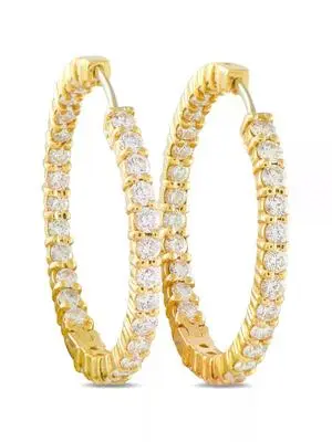 Roberto Coin 18k Gold Diamond Hoop Earrings
