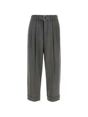 Brunello Cucinelli Belted Pleated Trousers - Grey