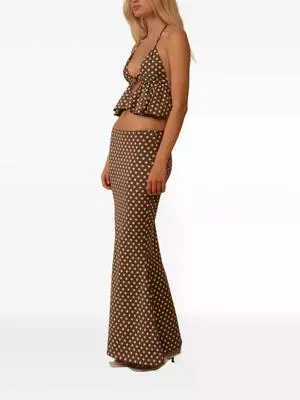 MONTCE Natalia Polka-dot Maxi Skirt - Brown