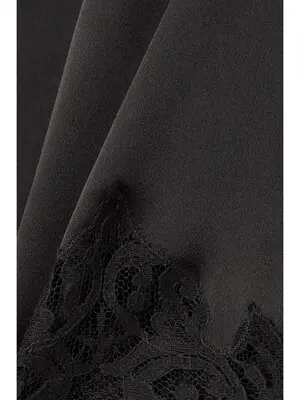 Stella McCartney Lace-trimmed Satin Wrap Skirt - Black