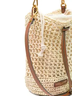 GIANNI CHIARINI Straw Weave Shoulder Bag