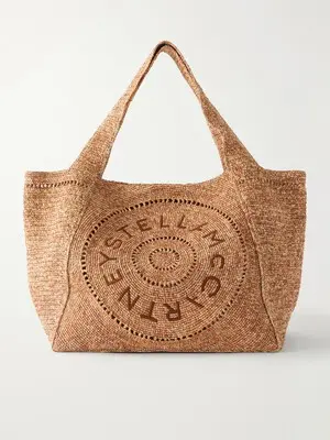Stella McCartney Logo-embroidered Raffia Tote Bag