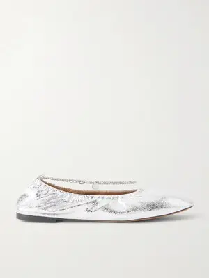 Stella Mccartney Silver Tone Flats For Women