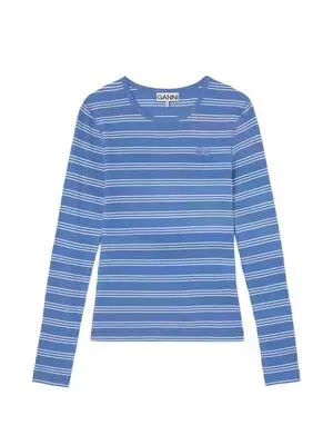 GANNI Striped Long Sleeve T-shirt