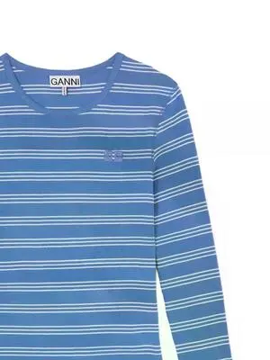 GANNI Striped Long Sleeve T-shirt