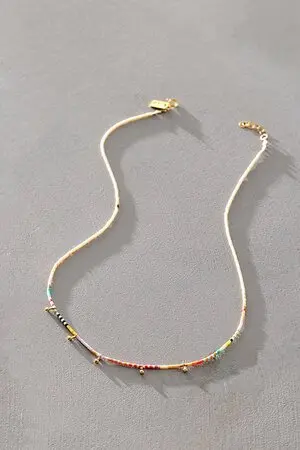 IWONA LUDYGA DESIGN Slim Short Beaded Necklace With Charm Detail - Multicolor