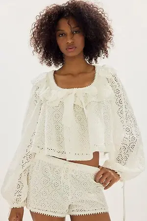 For Love & Lemons Willa Eyelet Short Set