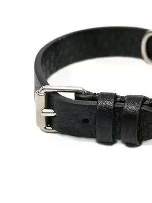 Valentino Garavani Vlogo Signature Leather Bracelet - Black